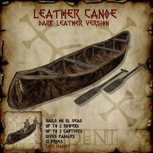 Second Life Marketplace - Leather Canoe [Dark]